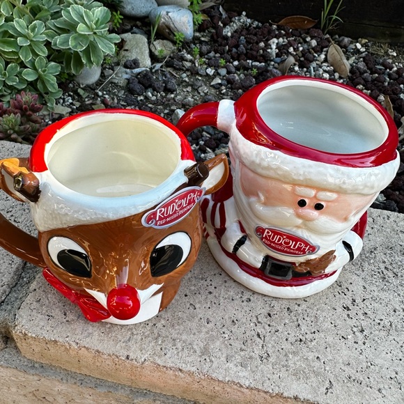 Holiday | Rudolph Red Nose Reindeer Santa Mugs Christmas Holiday ...